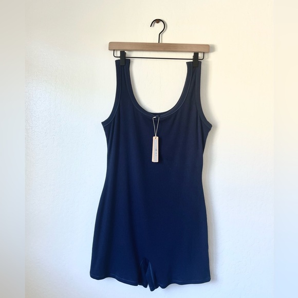 SKIMS | Pants & Jumpsuits | Skims Nwt Cotton Rib Onesie Navy 3x | Poshmark